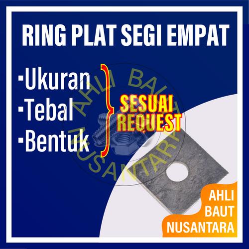 Jual Ring Plat Kotak Petak Segiempat Besi Teflon PTFE Bronze Kuningan ...