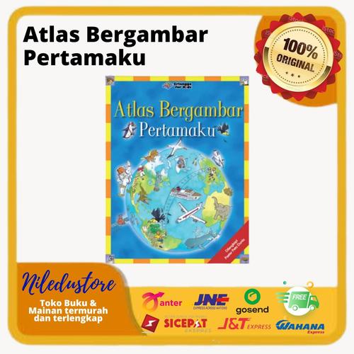 Jual Atlas Bergambar Pertamaku Di Lengkapi Poster Peta Dunia Erlangga ...
