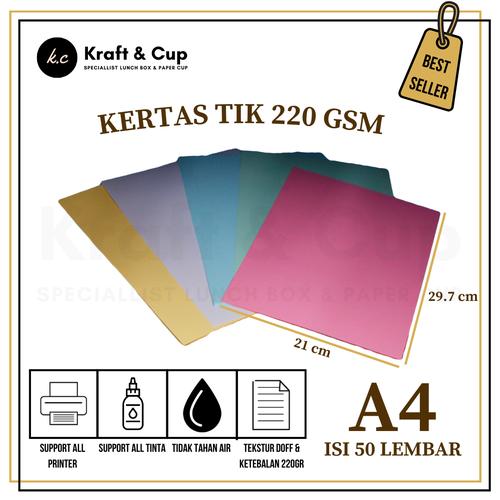 Jual Kertas Tik A4 220gr isi 50 lembar / Karton Tik A4 / Kertas Karton ...