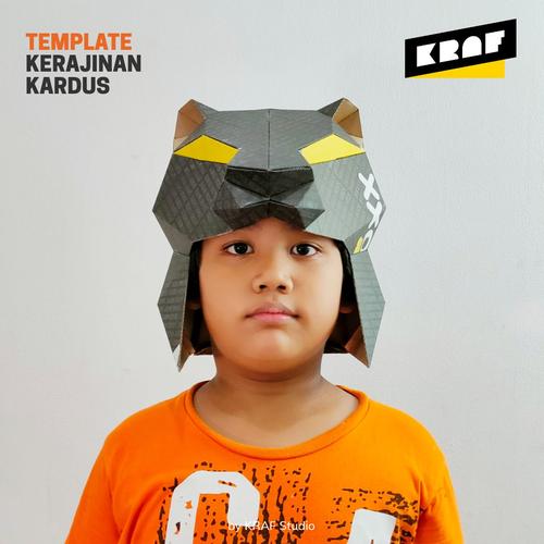 Jual Pola Kerajinan Kardus no.956: Helm Topeng Harimau or Panther ...