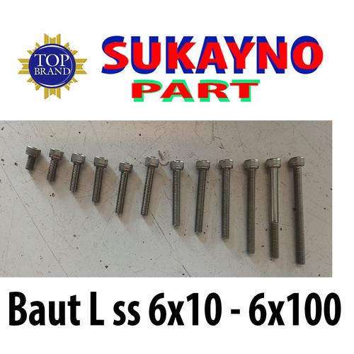 Jual BAUT L STAINLIES 304, M6X10,6X15,6X20,6X25,6X30 - 6X70 new - 6X10 ...