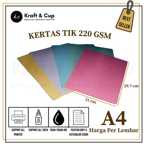 Jual Kertas Tik A4 220gr isi Per lembar / Karton Tik A4 / Kertas Karton ...