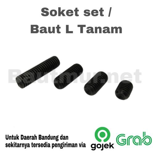 Jual Baut L set 4 x 06 - Baut L tanam Baja Hitam - Baut Imbus Soket Set ...
