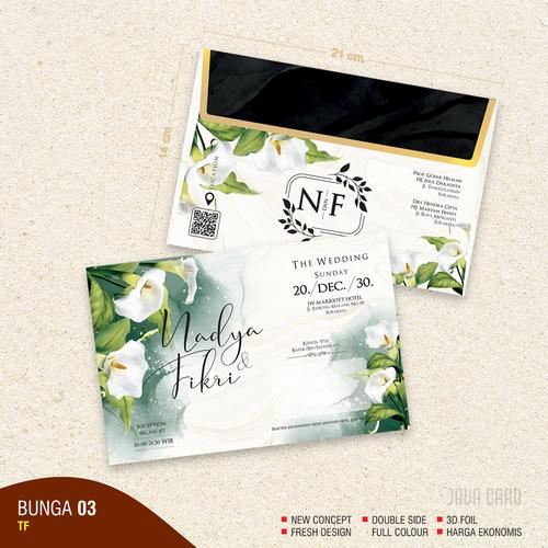 Jual Blangko Undangan Kosong Pernikahan Java Card Bunga 03 TF Tanpa ...