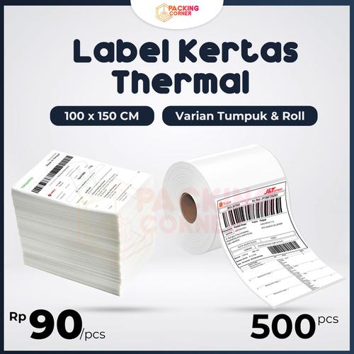 Jual Kertas Sticker Thermal Label Resi Ekspedisi 500 pcs 100x150 10x15 ...