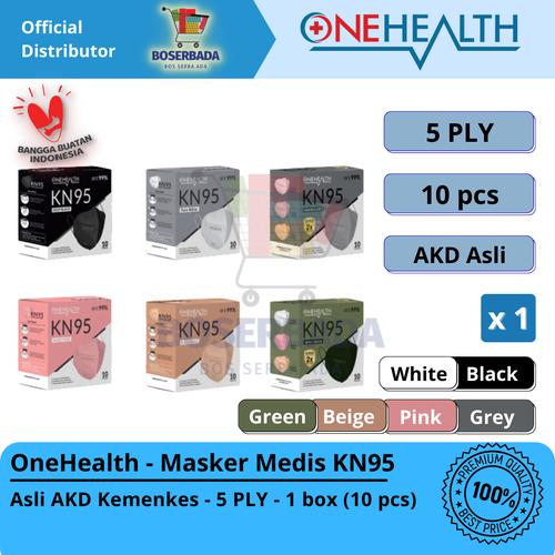 Jual ONEHEALTH - Masker Medis KN95 Surgical Mask (5 Ply) 10 pcs I Premium - Nude Pink - Kab ...