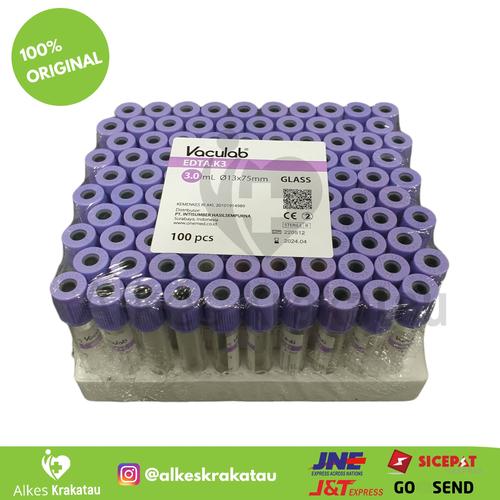 Jual Tabung Darah Vaculab Edta K3 3ml Onemed Glass isi 100 pcs - Kota ...