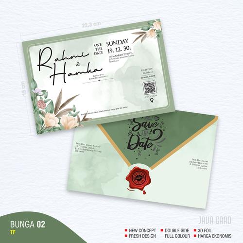 Jual Blangko Undangan Kosong Pernikahan Java Card Bunga 02 TF Tanpa ...