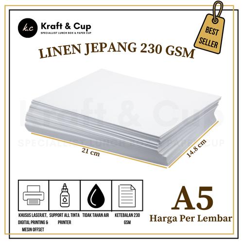 Jual Kertas Linen A5 230 gr isi per lbr / Kertas Linen Jepang 230 gr A5 ...