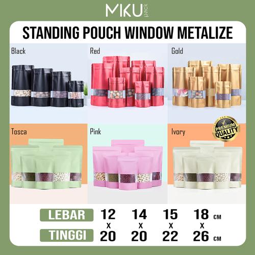 Promo MIKUPACK Satuan Standing Pouch Window Matte Metalize Plastik Klip ...