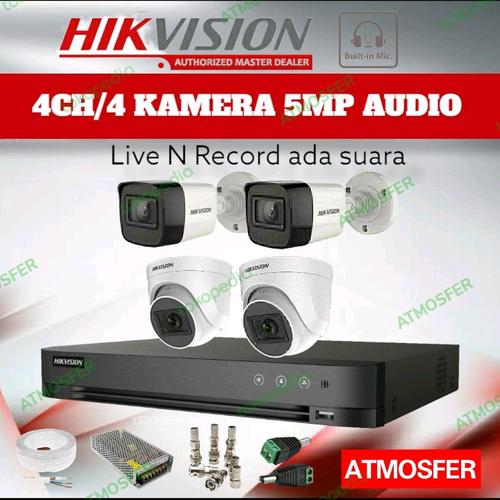 Jual PAKET CCTV HIKVISION 4 CHANNEL 5MP + MIC LENGKAP KOMPLIT - . HARDISK 3TB - Jakarta Barat ...