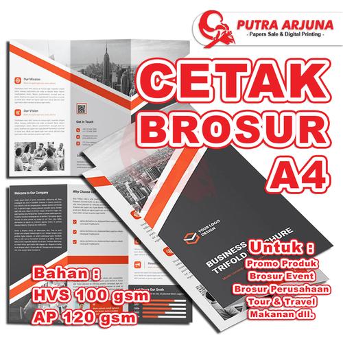 Jual CETAK BROSUR A4, HVS 100 gsm, ART PAPER 120 gsm - 1 Sisi, HVS 100 ...