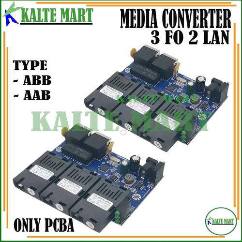 Jual Media Converter 3 Port FO 2 Port LAN 10/100 / Switch Fiber 3 FO 2 LAN - A A B - Poe ...