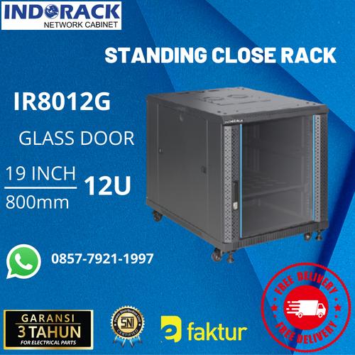 Jual IR8012G INDORACK STANDING CLOSE RACK DEPTH 800MM 12U GLASS DOOR ...