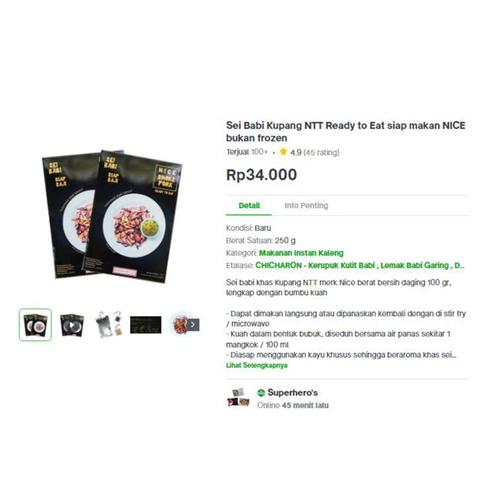 Jual Sei Babi Asap Khas Kupang 125gr - ready to eat tidak perlu frozen ...