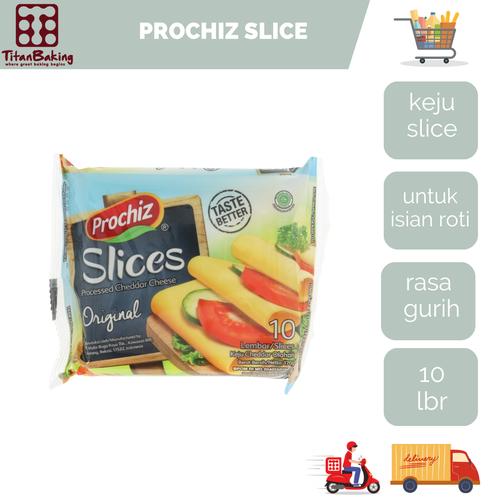 Jual Prochiz Keju Slice 10 Lembar Cheddar Cheese Slice Original Halal ...