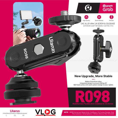 Jual ULANZI R098 Double Ball Head w Cold Shoe Mount 1/4 for Monitor Mic ...
