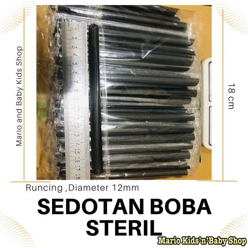 Jual Sedotan Boba Hitam Tebal Steril 12mm , Panjang 18cm - Isi 50 - Kota Semarang - Mario Kids ...