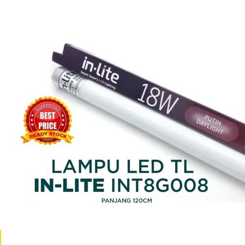 Jual IN-LITE Lampu TL LED T8 Tube Light 18W PUTIH 120CM INLITE INTG008 ...