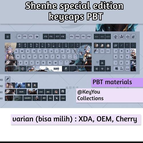 Jual shenhe v2 keycaps anime pbt genshin impact varian xda eom cherry ...