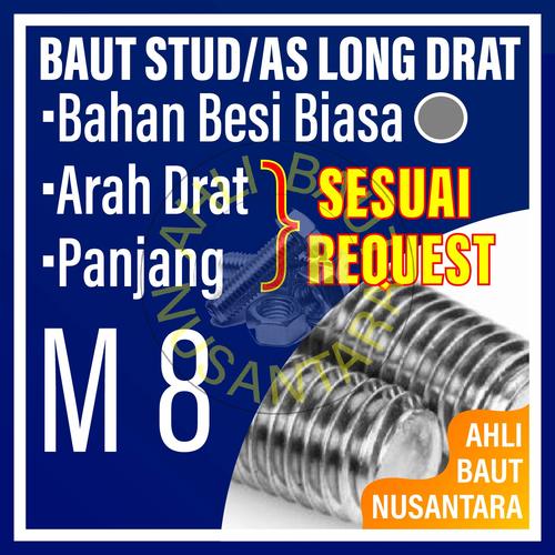 Jual Baut Stud Bolt M5 M6 M7 M8 M9 Asdrat As Long Drat Besi Baja ...