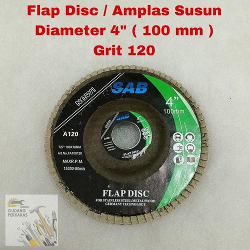 Jual Flap Disc 4" Grit 120 - Mata Gerinda Amplas Bulat Susun 4in # 120 - MAXTECH - Kab ...