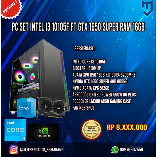 Jual Gaming Render Desain PC Set Intel I3 10105F GTX 1650 Super 16GB ...