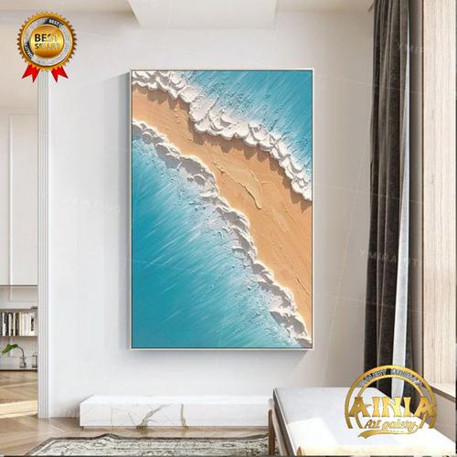 Jual Lukisan Laut Biru TIMBUL ukuran 80 x 120 Cm + FRAME - Kab. Bandung ...