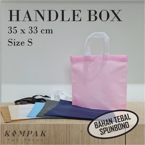 Jual Tas Spunbond Press Handle Box 35x33 cm Kantong Goodie Bag - Cream ...