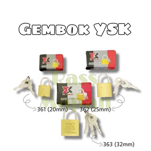 Jual Gembok Besi Kuning YSK 20mm 25mm 32mm Gembok Koper Kecil - 20mm ...