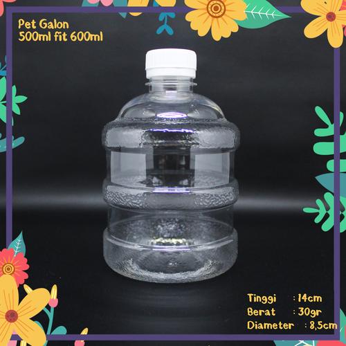 Jual BOTOL PLASTIK GALON MINI 600ML FIT 500ML KEMASAN MINUMAN PET ...