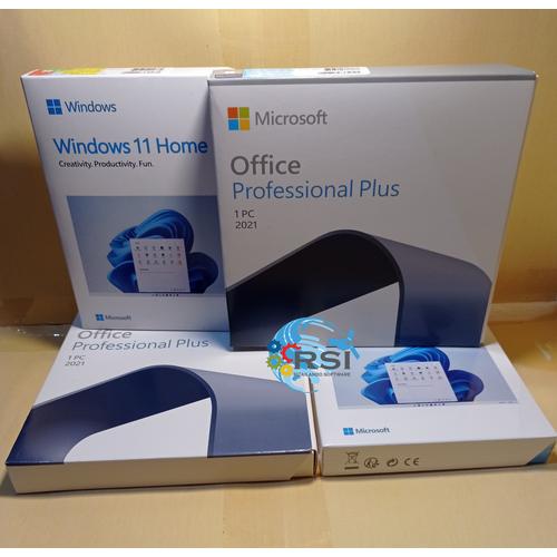 Jual Windows 11 home usb box & ms office 2021 pro plus fpp box original ...