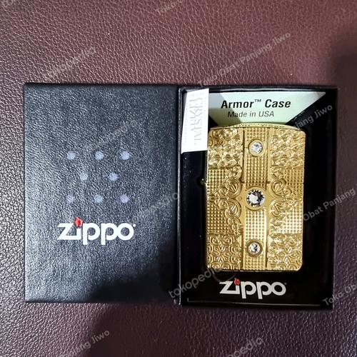 Jual Zippo Armor Japan Gold Plate + Swarovski 15 - Zippo Swarovski ...