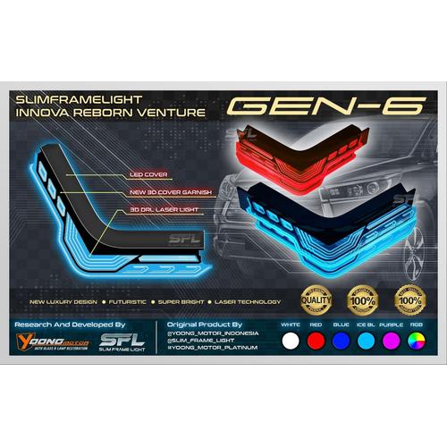 Jual Slim Frame Tipe V - GEN 6 Lazy Custom 3D DRL Innova Reborn ...
