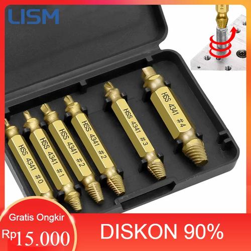 Jual 6 in 1 Damaged Screw Extractor Pembuka Baut Patah / Bolt Extractor ...