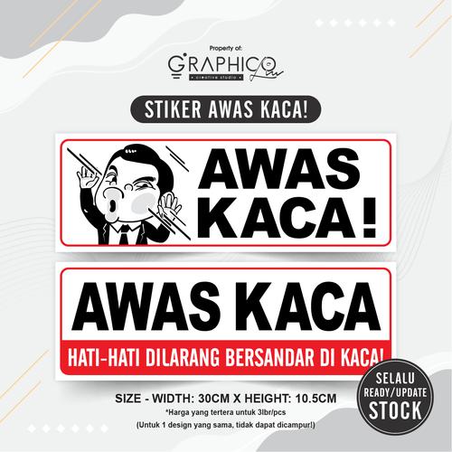 Jual Stiker Awas Kaca - Per/3lbr (30x10,5cm) - Bergambar - Jakarta Barat - Graphico Studio ...
