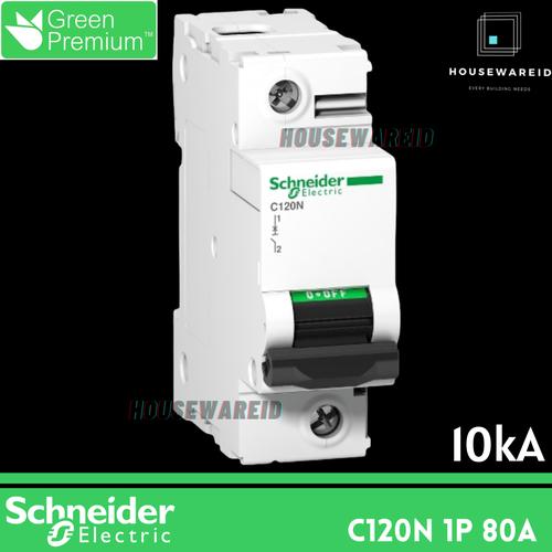 Promo MCB 1p 80a 1 Phase 80 Ampere 10kA Schneider C120N A9N18357 ...