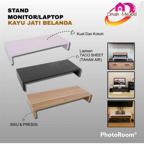 Jual stand laptop meja dudukan tatakan monitor alas kayu asli rapi dan ...