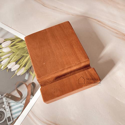 Promo sandaran hp, wood phone stand, phone dock, tablet stand, dekstop ...