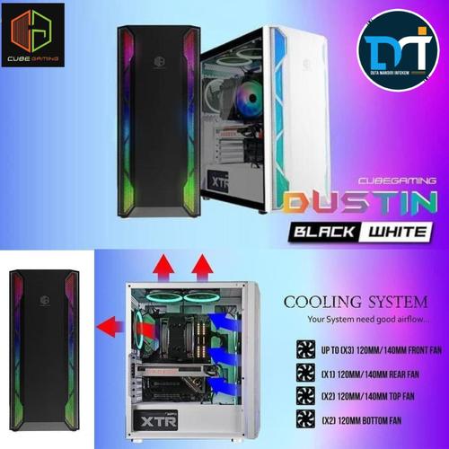 Promo Cube Gaming Dustin - Tempered Glass ATX Gaming Case - Black ...