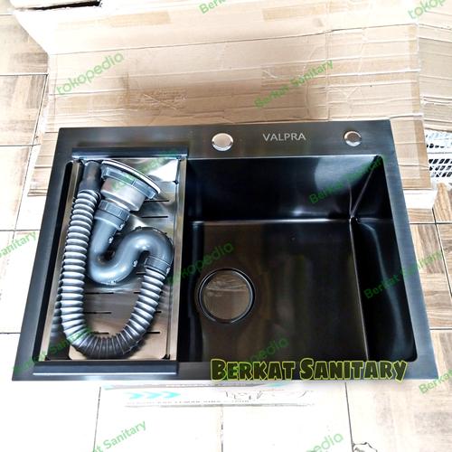 Jual Sink Bak Cuci Piring 1 Lubang Black | Valpra 6045 - KRAN FLEXIBLE ...