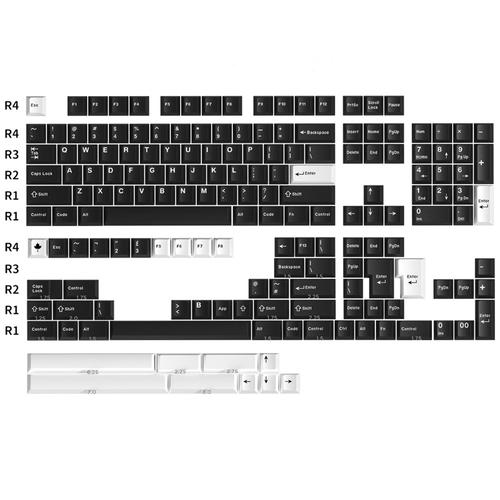 Jual Keycaps 173 Set Cherry ABS Double Shot GMK Clone White On Black ...