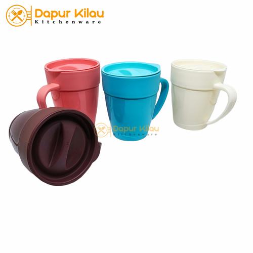 Promo Gelas Mug Plastik Plus Tutup Mug Gagang Food Grade 350 - 550 ml ...