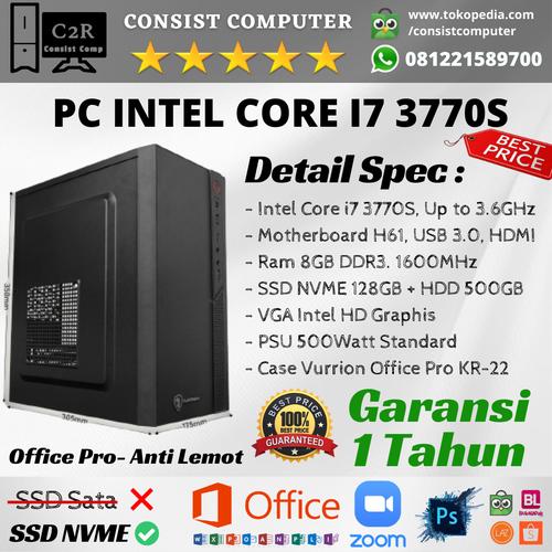 Jual PC Rakitan Baru TERMURAH Core i7 3770S NVME 128GB SSD Ram 8GB Baru CPU - 4GB DDR3, NVME ...