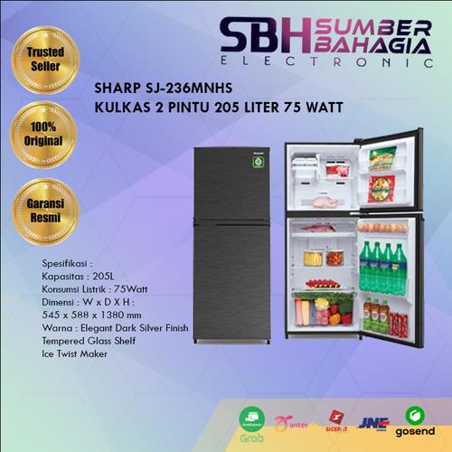 Jual SHARP SJ-236MNHS KULKAS 2 PINTU 205 LITER 75 WATT (NEW) (KHUSUS ...
