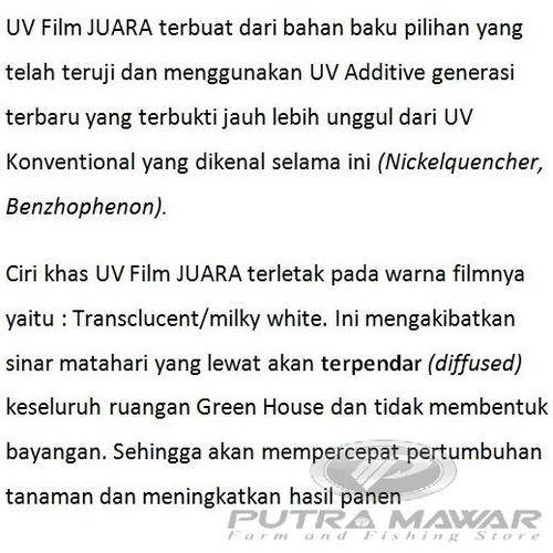 Jual Plastik Atap Tanaman 1roll (125m) Uv 4 Ultraviolet Rumah ...