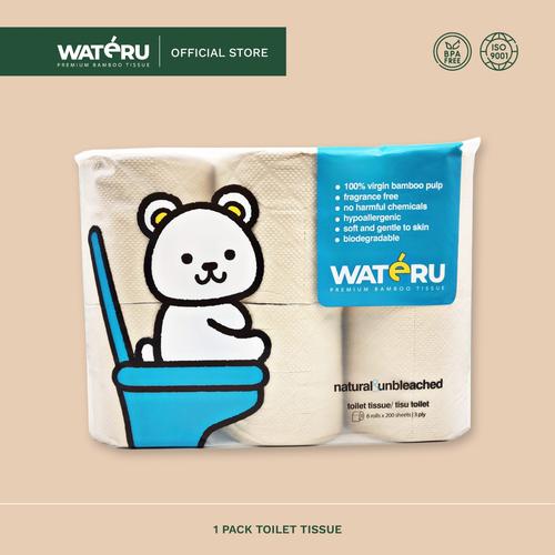 Promo Wateru Premium Bamboo Tissue / Tisu Bambu - Toilet 6 roll (1 pack ...