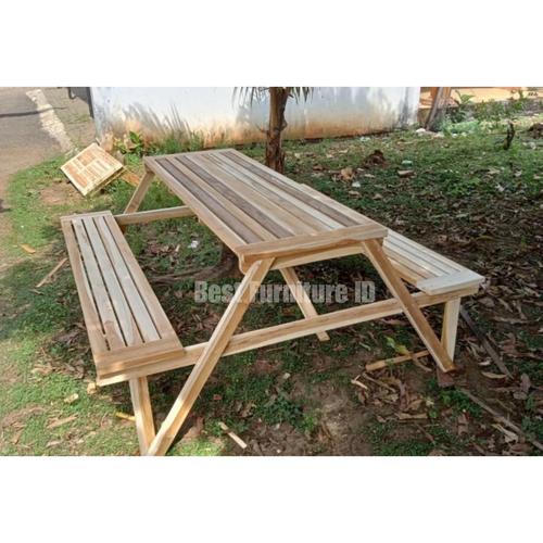 Jual Meja Kursi Piknik Sambung Kayu Jati Taman Cafe Outdoor - Non ...