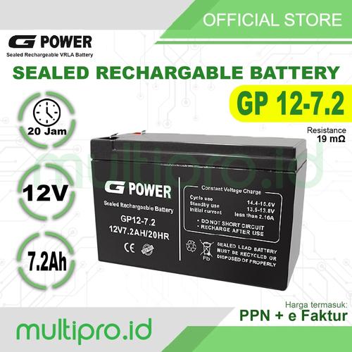 Jual BATERAI AKI UPS G-POWER 12V 7.2AH GP-7.2 - Jakarta Utara ...
