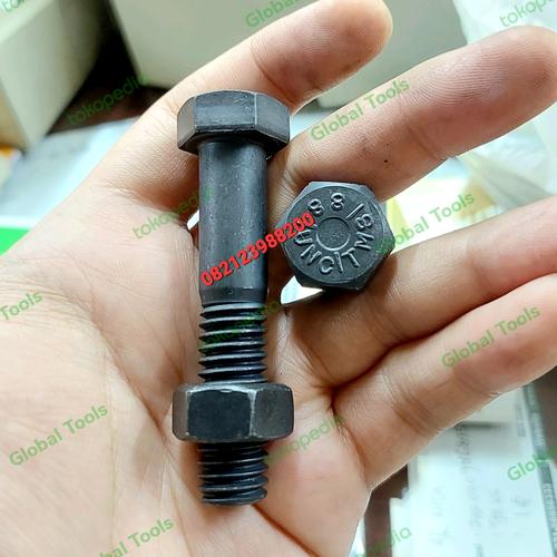 Jual baut mur baja 1/2 x 2-1/2 HTB 8.8 UNC 1/2 X 2.5 INCH KUNCI 19 HEX ...